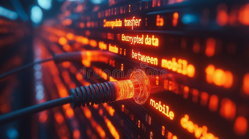 A Computer Screen with a Wire Coming Out of it and the Words "encrypted ...