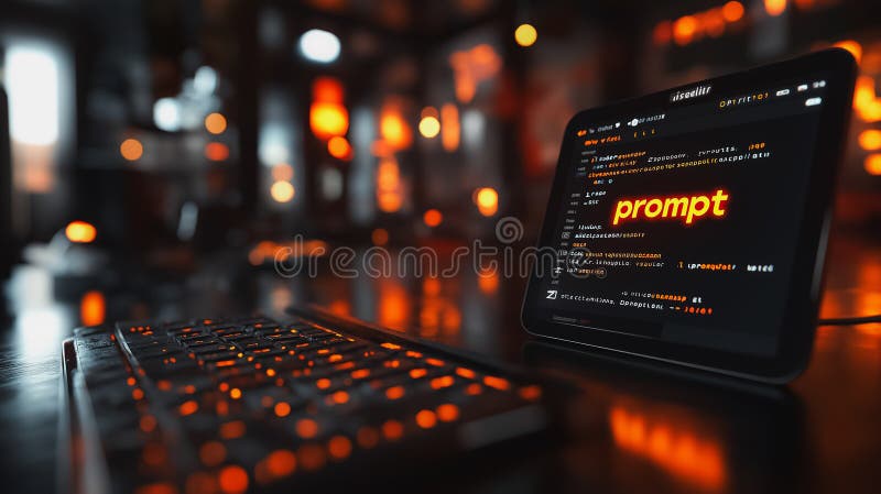 A Computer Screen with the Word Prompt Written on it Stock Illustration ...
