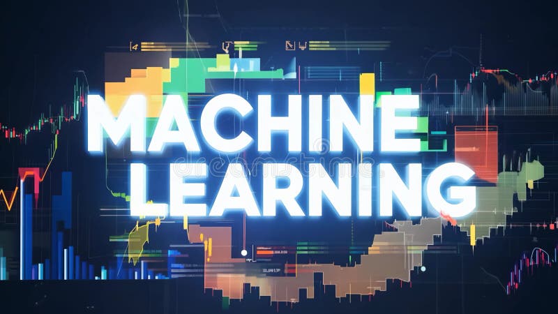 A Computer Screen with a Word Machine Written in Neon Colors Stock ...