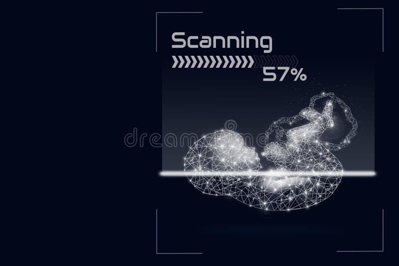 Computer Screening, Image of the Healthy Forming Baby on Dark Blue ...