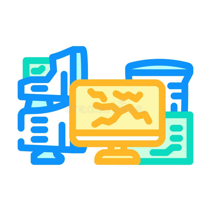 Computer Screens Around E Waste Pollution Color Icon Vector ...