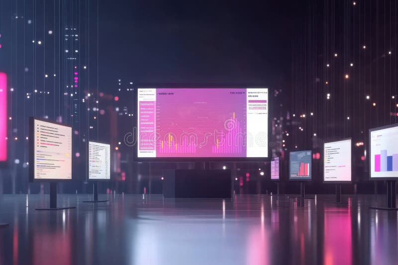 Computer Screens Displaying Data Analysis and Programming Code in a ...