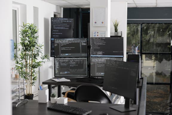 Computer Screens Showing Parsing Html Code in Empty it Office Editorial ...