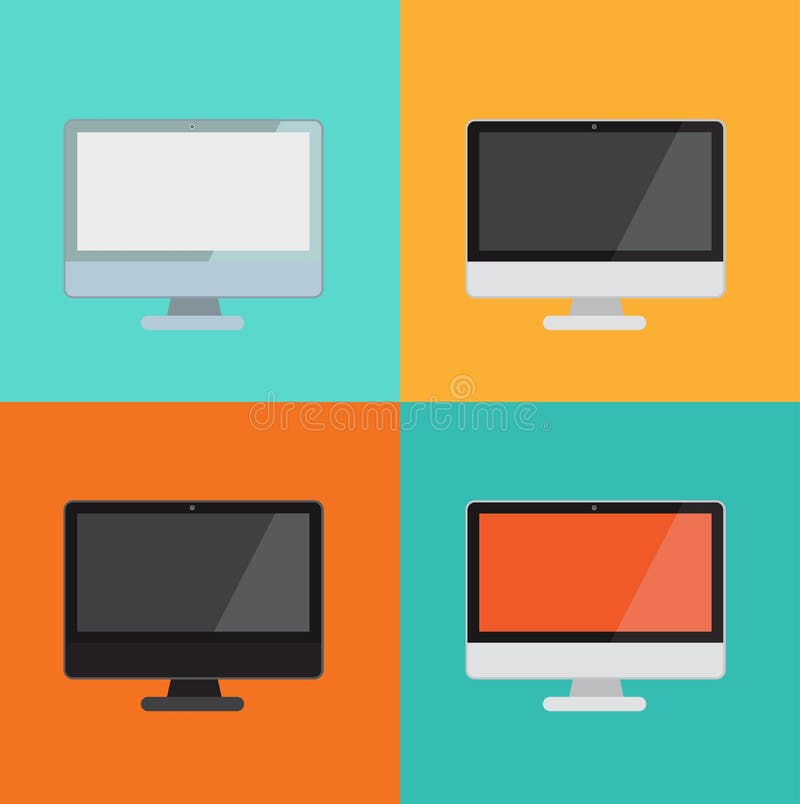 Computer screens stock illustration. Illustration of equipment - 55980986