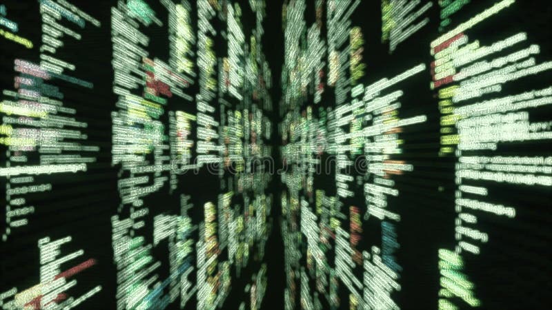 Animation of Programming Data in Loop and Moving Lock and Shopping Cart Icons Connecting with ...