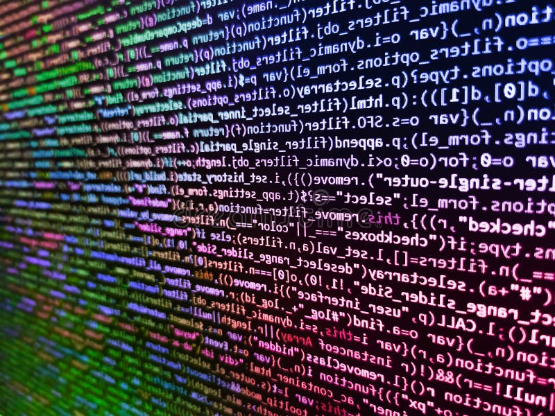 Computer Script Coding Source Code On Desktop Monitor Data Bits Computer Bits Shadow And Dark 3248
