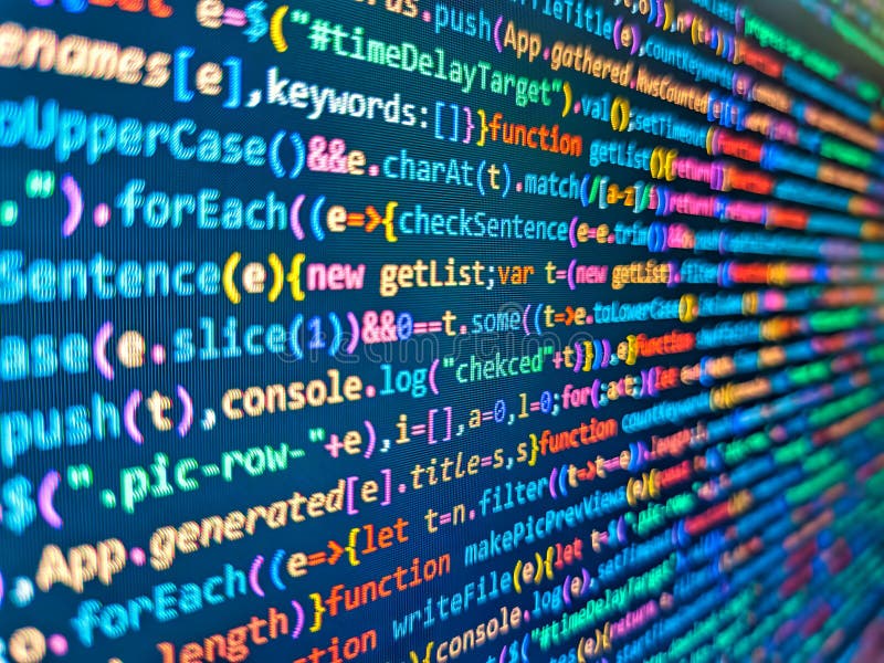 Computer Script Coding Source Code On Desktop Monitor Information Technolog Template Of 5603