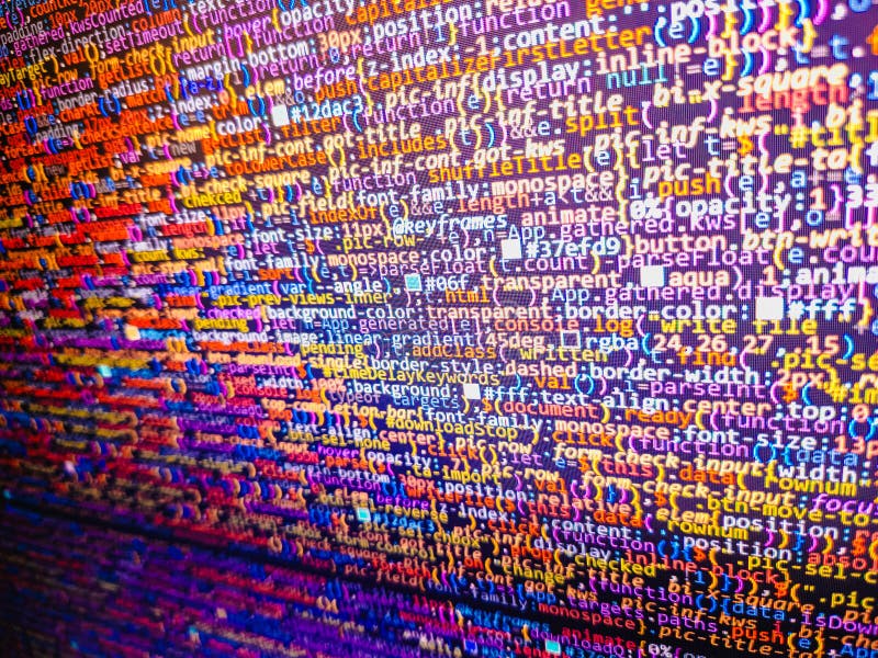 Computer Script Coding Source Code on Desktop Monitor. Lines of Html Code Visible. Coding ...