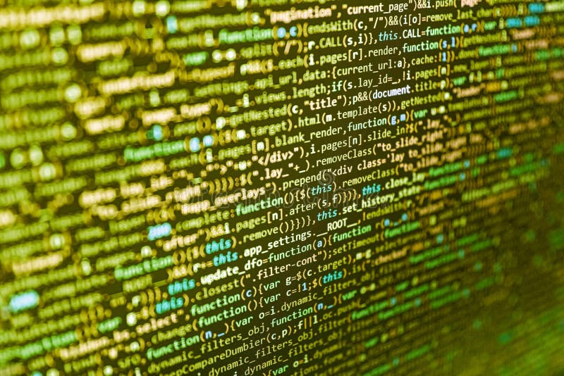 Computer Script Coding Source Code On Desktop Monitor Monitor Closeup Of Function Source Code