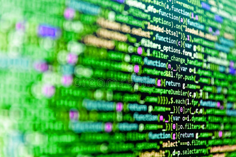Computer Script Coding Source Code On Desktop Monitor Php Code On Blue Background In Code