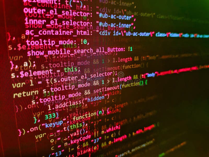 Computer Script Coding Source Code On Desktop Monitor Programming Source Code Abstract Screen