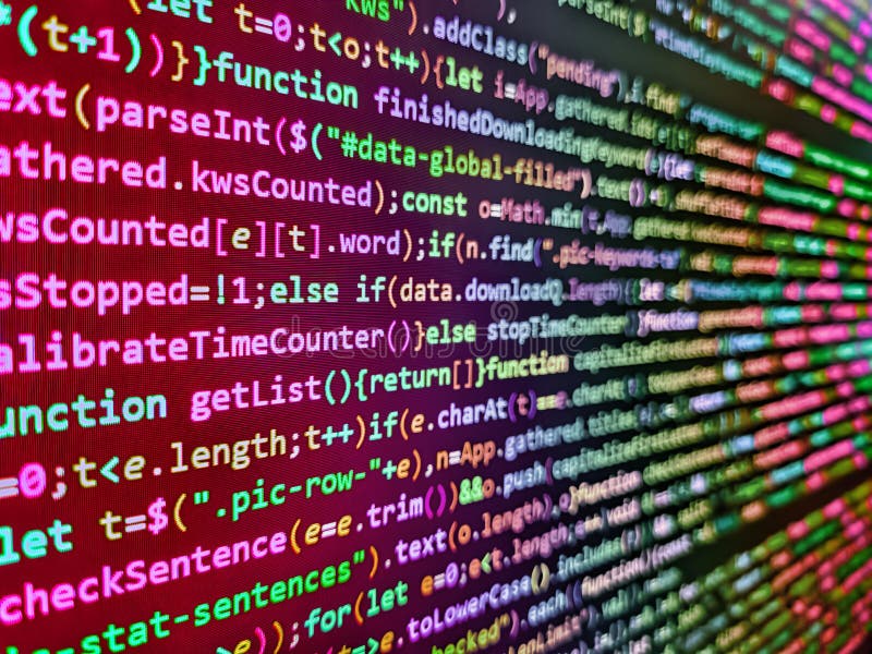Computer Script Function Programming Code Abstract Screen Of Software