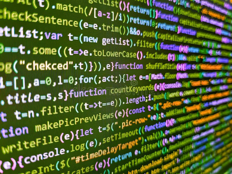Computer Script. Innovative Startup Project. Abstract Screen of ...