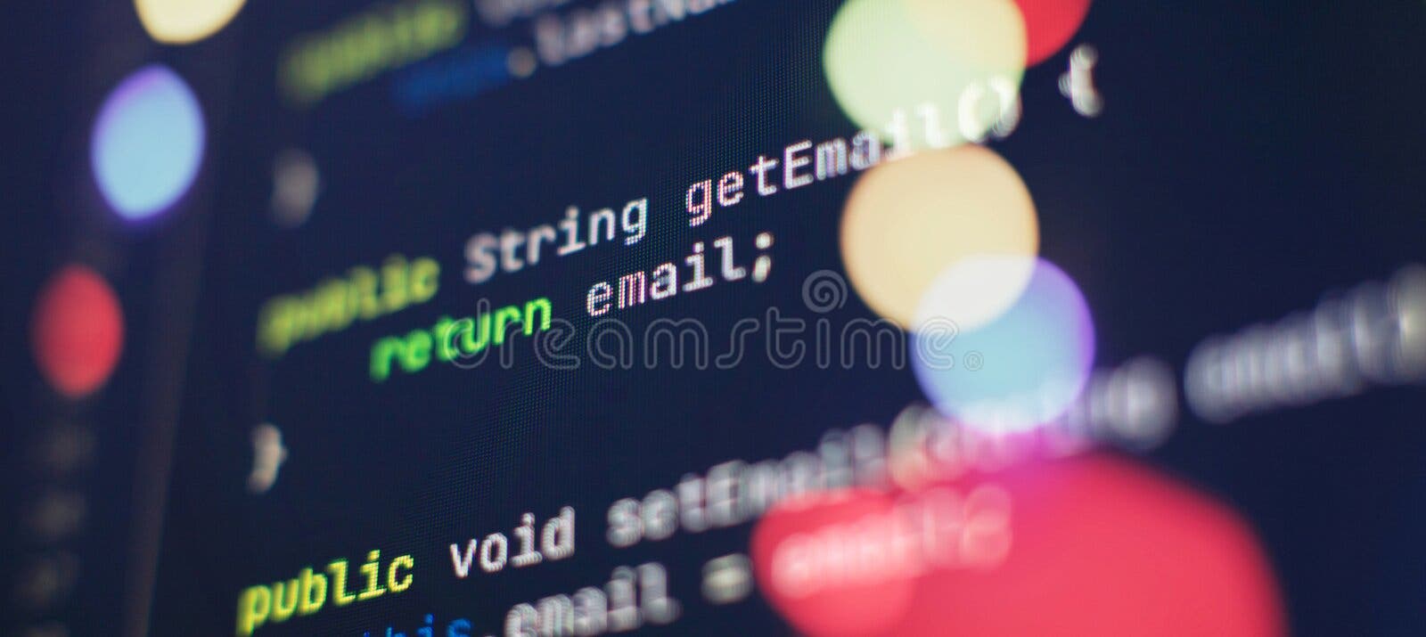 Programming Code. Programming Code on Computer Screen Stock Photo ...