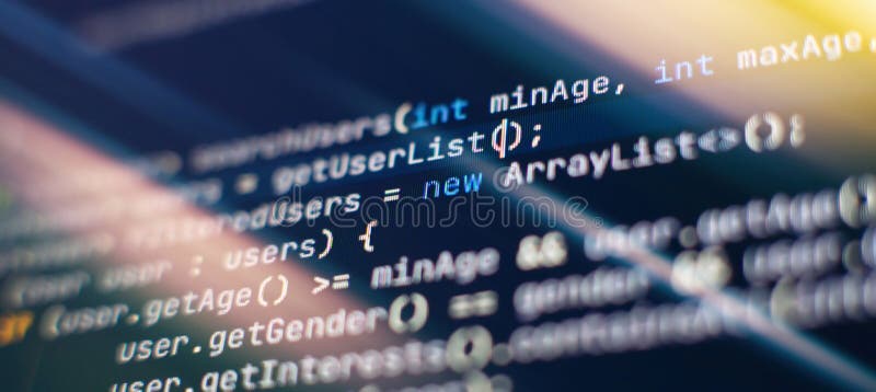 Computer Script Programming Code Abstract Screen Of Software Developer Stock Image Image Of