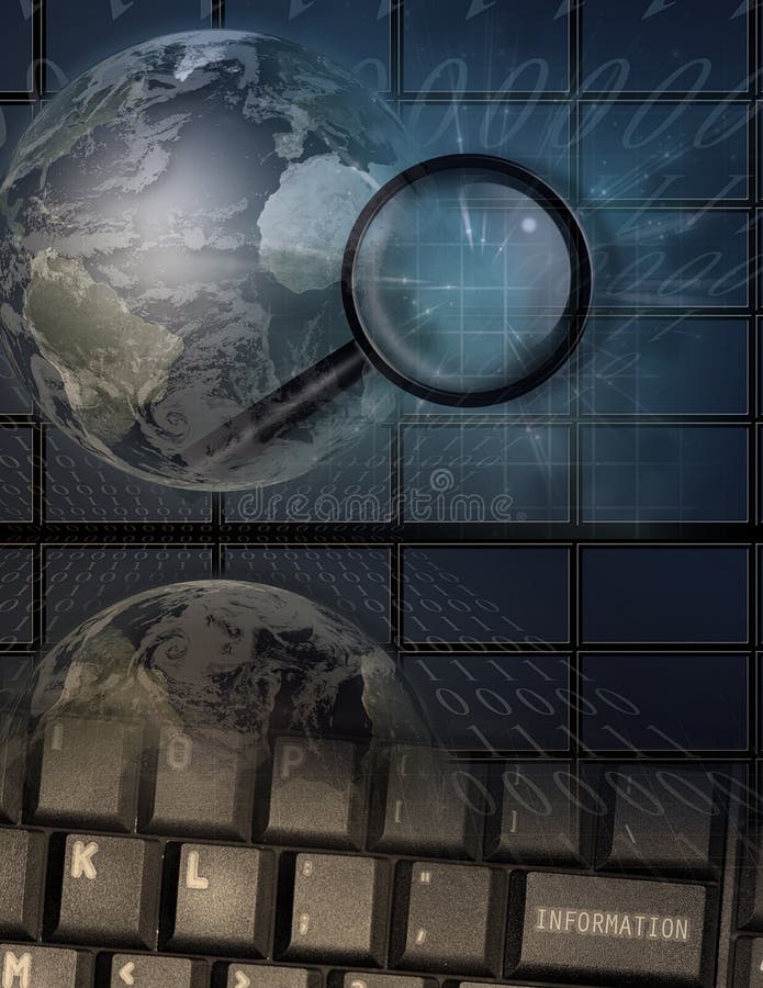 Computer Search and Security Stock Illustration - Illustration of ...