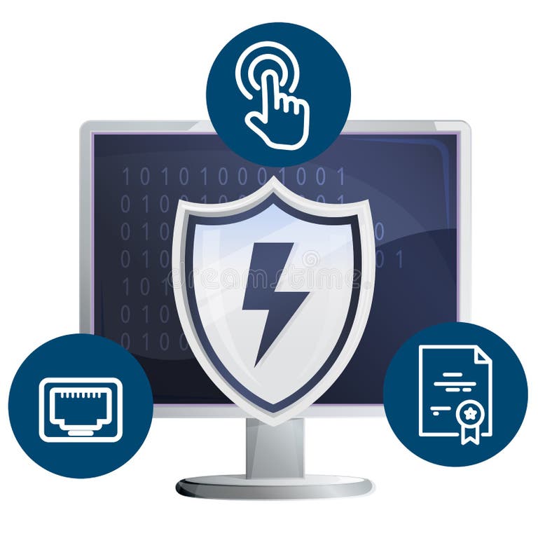 Computer Security Abstract Stock Icon Stock Vector - Illustration of ...