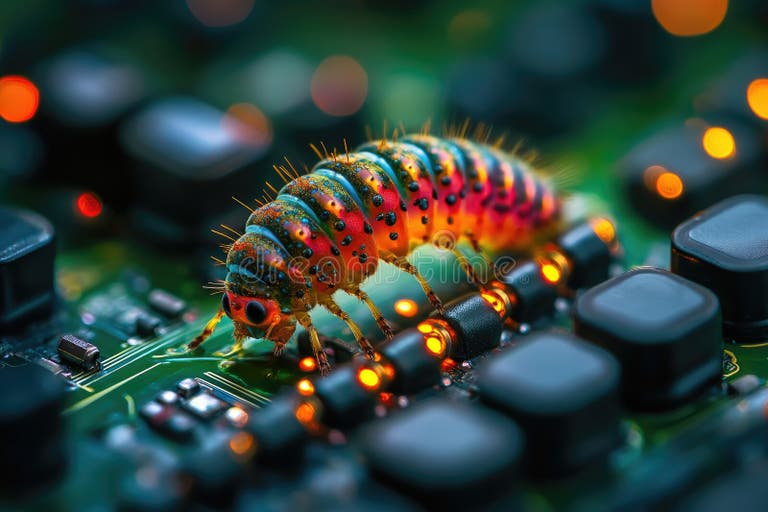 Computer Security Breach Due To Worm Attack. Computer Virus or Bug ...