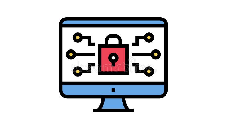 Security Computer Application Color Icon Animation Stock Video - Video ...