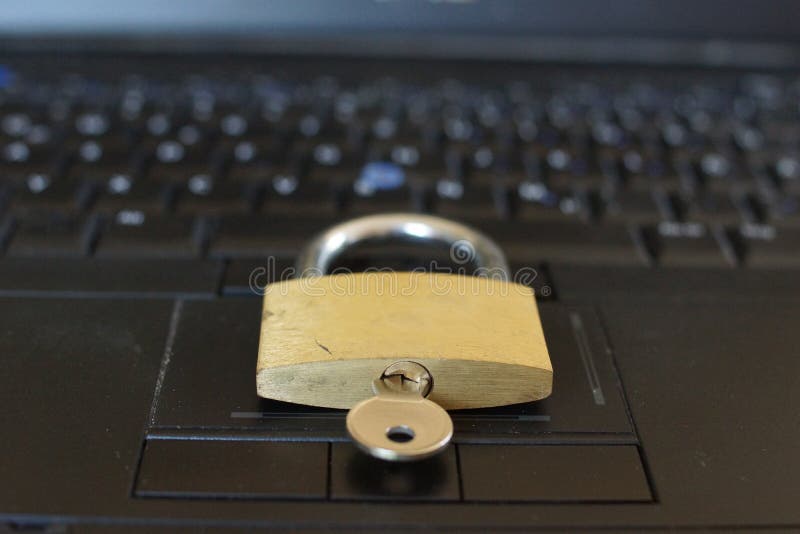 Computer Security Concept with a Closed Padlock on the Keyboard Stock ...