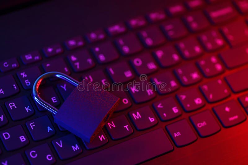 Computer Security Concept with a Closed Padlock on the Keyboard ...