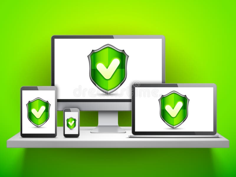 Computer Security Concept stock vector. Illustration of tablet - 62050572