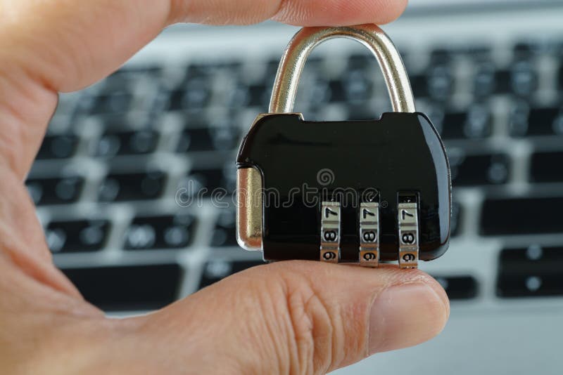 Computer Security or Hacker Protection Concept with Miniature Figure ...