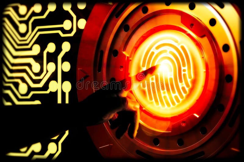 Computer Security Concept Padlocks and Hand Stock Photo - Image of ...