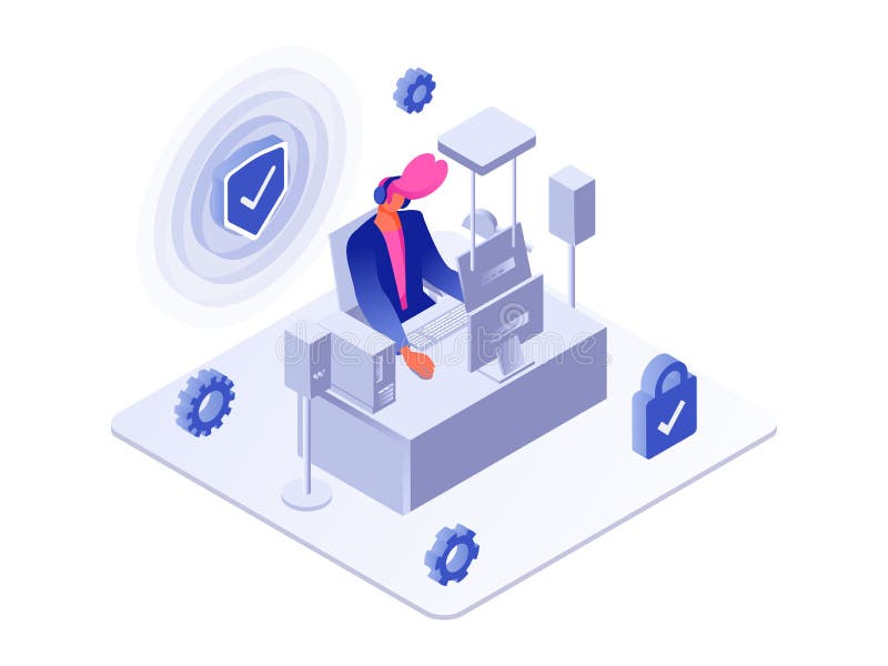 Computer security concept stock vector. Illustration of modern - 141548155