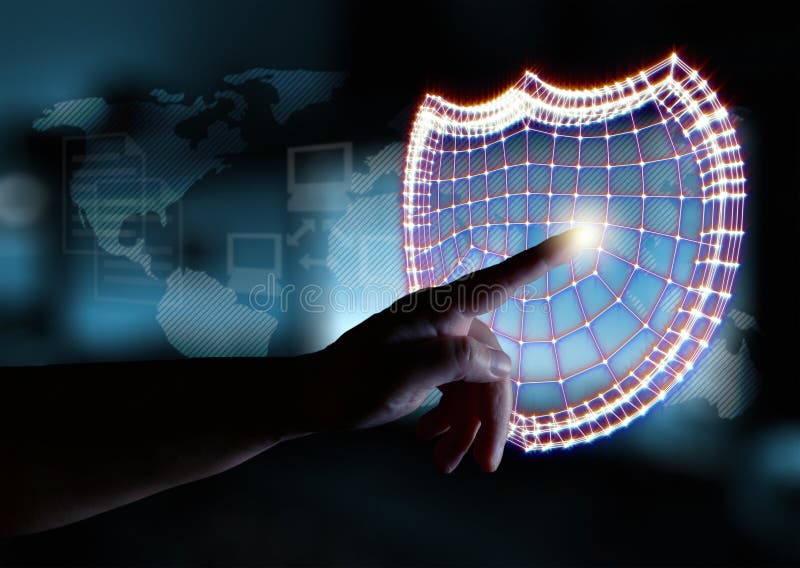 Computer Security Concept Padlocks and Hand Stock Image - Image of ...