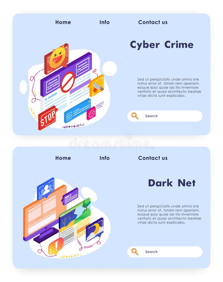 Crime Landing Page Design, Website Banner Vector Template Set. Bank ...