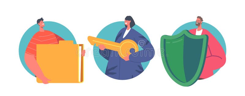 Computer Security, Data Protection and Internet Safety Isolated Round ...