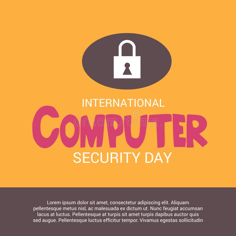 Computer Security Day. stock illustration. Illustration of educational ...