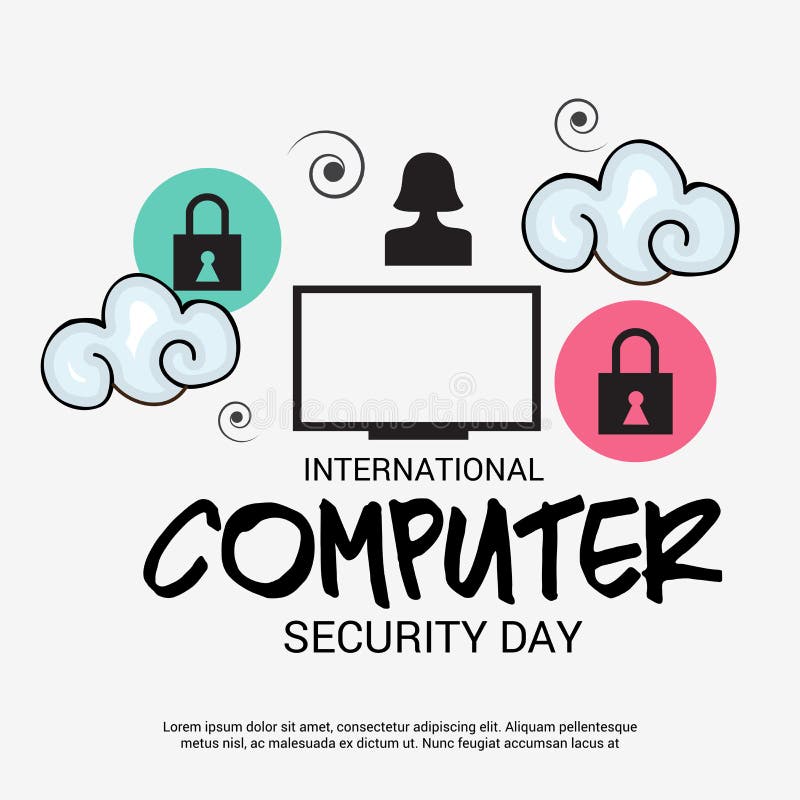 Computer Security Day. stock illustration. Illustration of letter ...