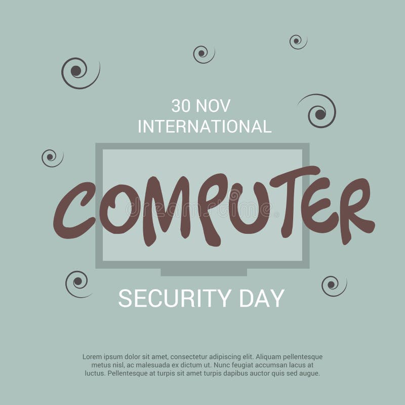 Computer Security Day. stock illustration. Illustration of educational ...