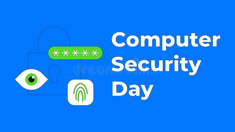 Computer Security Day Illustration Stock Vector - Illustration of lock ...