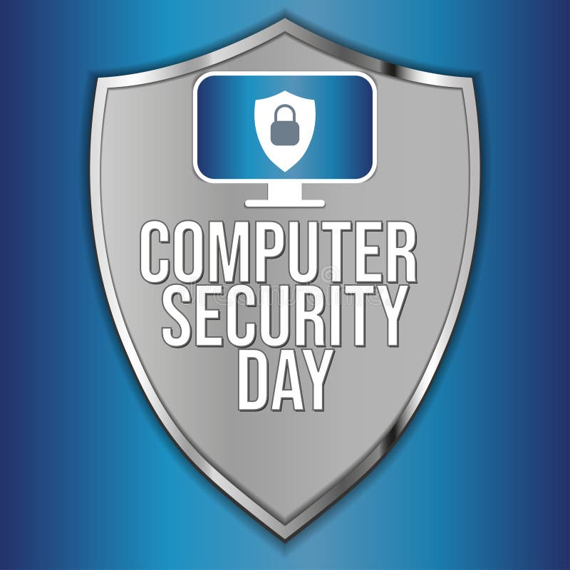 Computer Security Day Paper Cut Style Postcard. November 30 Stock ...