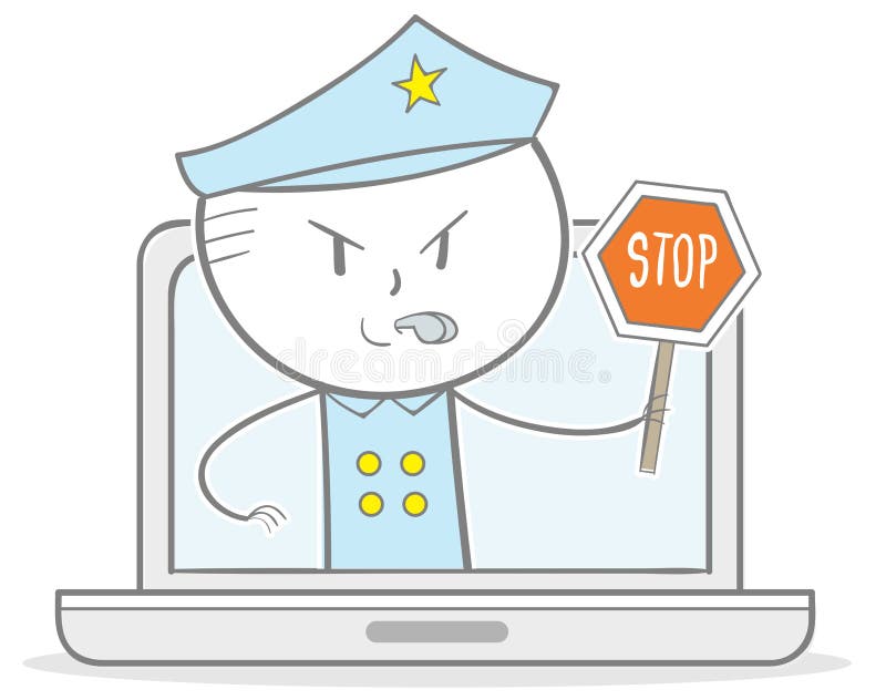 Computer Security stock vector. Illustration of policeman - 35641864