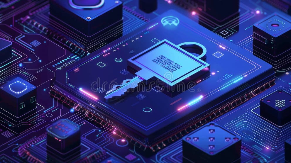 Computer Security with Encryption Key for Data Protection Stock ...