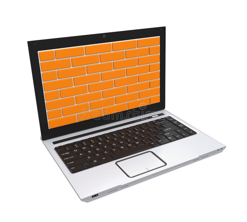 Computer Security Firewall Concept Stock Illustration - Illustration of ...