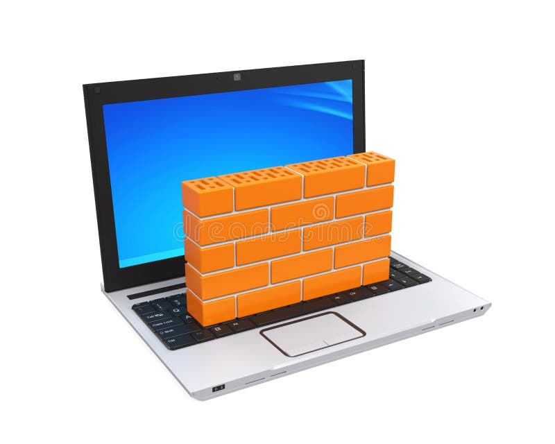 Computer Security Firewall Concept Stock Illustration - Illustration of ...