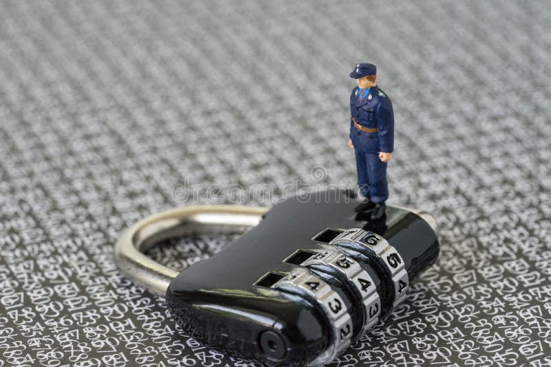 Computer Security or Hacker Protection Concept, with Miniature F Stock ...