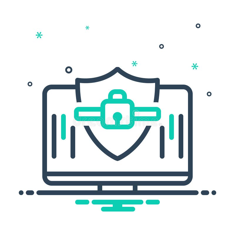 Mix Icon for Computer Security, Computer and Security Stock Vector ...