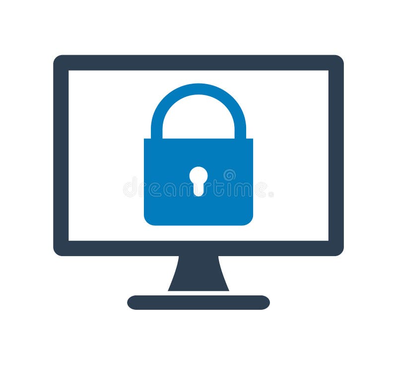 Computer Security Icon. stock vector. Illustration of latch - 150919218