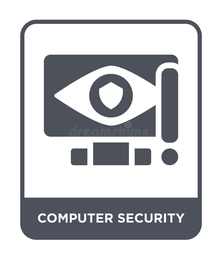 Computer Security Icon in Trendy Design Style. Computer Security Icon ...