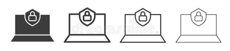 Computer Security Icon Vector Set on White Background Stock Vector ...