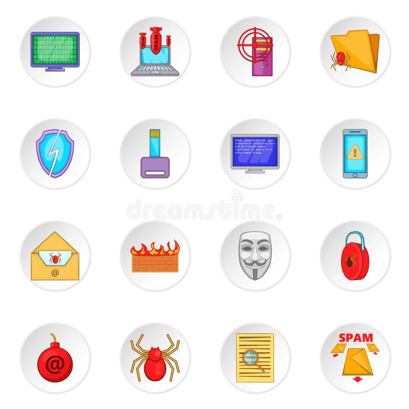 Computer Security Icon Set, Outline Style Stock Vector - Illustration ...