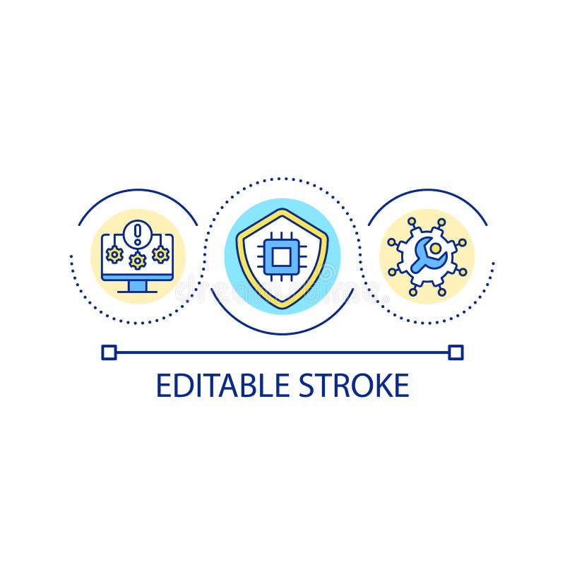 Computer Security Improvement Loop Concept Icon Stock Vector ...