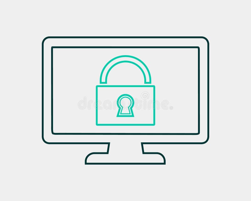 Computer security icon. stock vector. Illustration of protect - 126241704