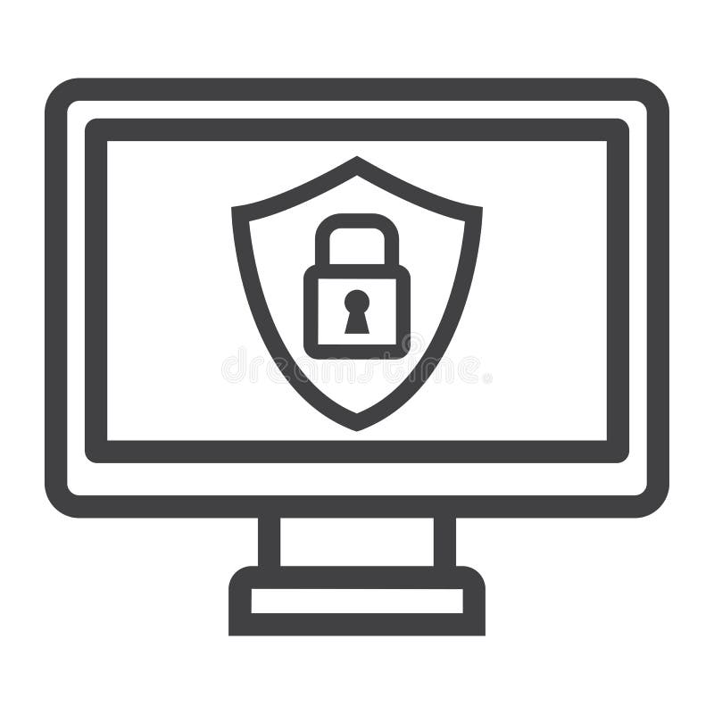 Cloud and Lock Line Icon, Data and Protect, Cloud Security Sign, Vector ...